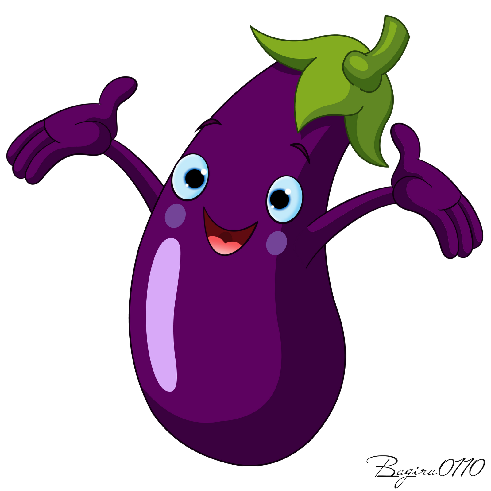 Наклейка баклажан улыбка руки PNG - AVATAN PLUS